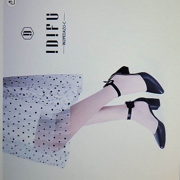IDIFU | Shoes | Idifu In2 Pedazo Black Low Block Chunk Heel Pointed Toe ...